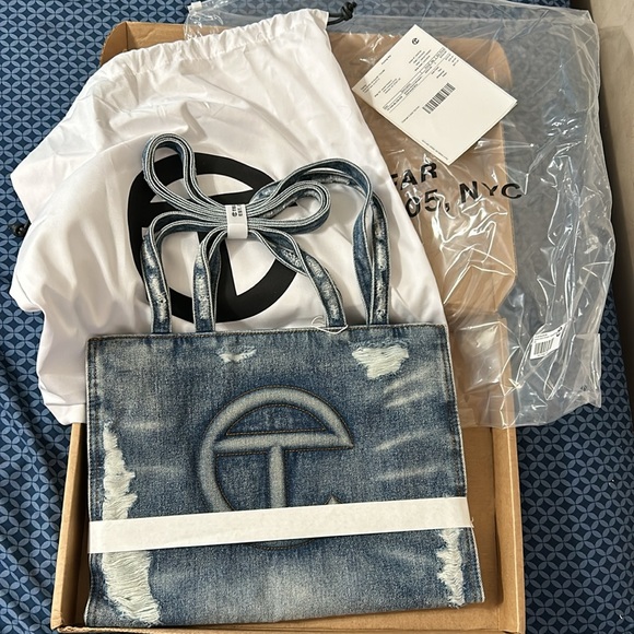 Telfar | Bags | Medium Denim Shopper Blue | Poshmark